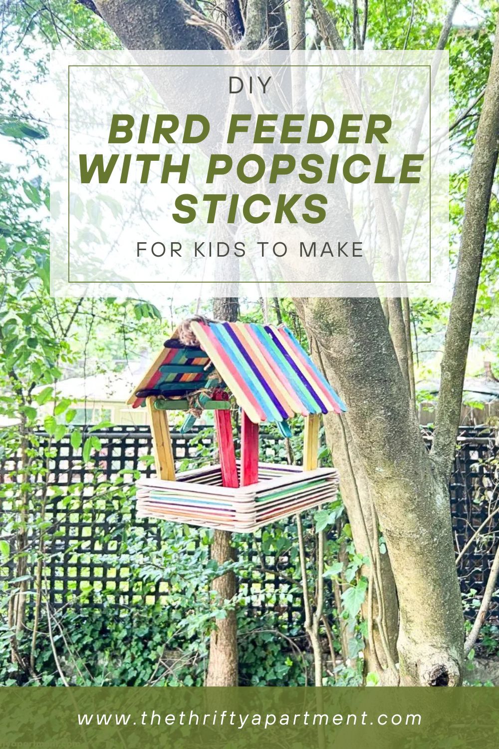 DIY Bird Feeder with Popsicle Sticks for Kids to Make