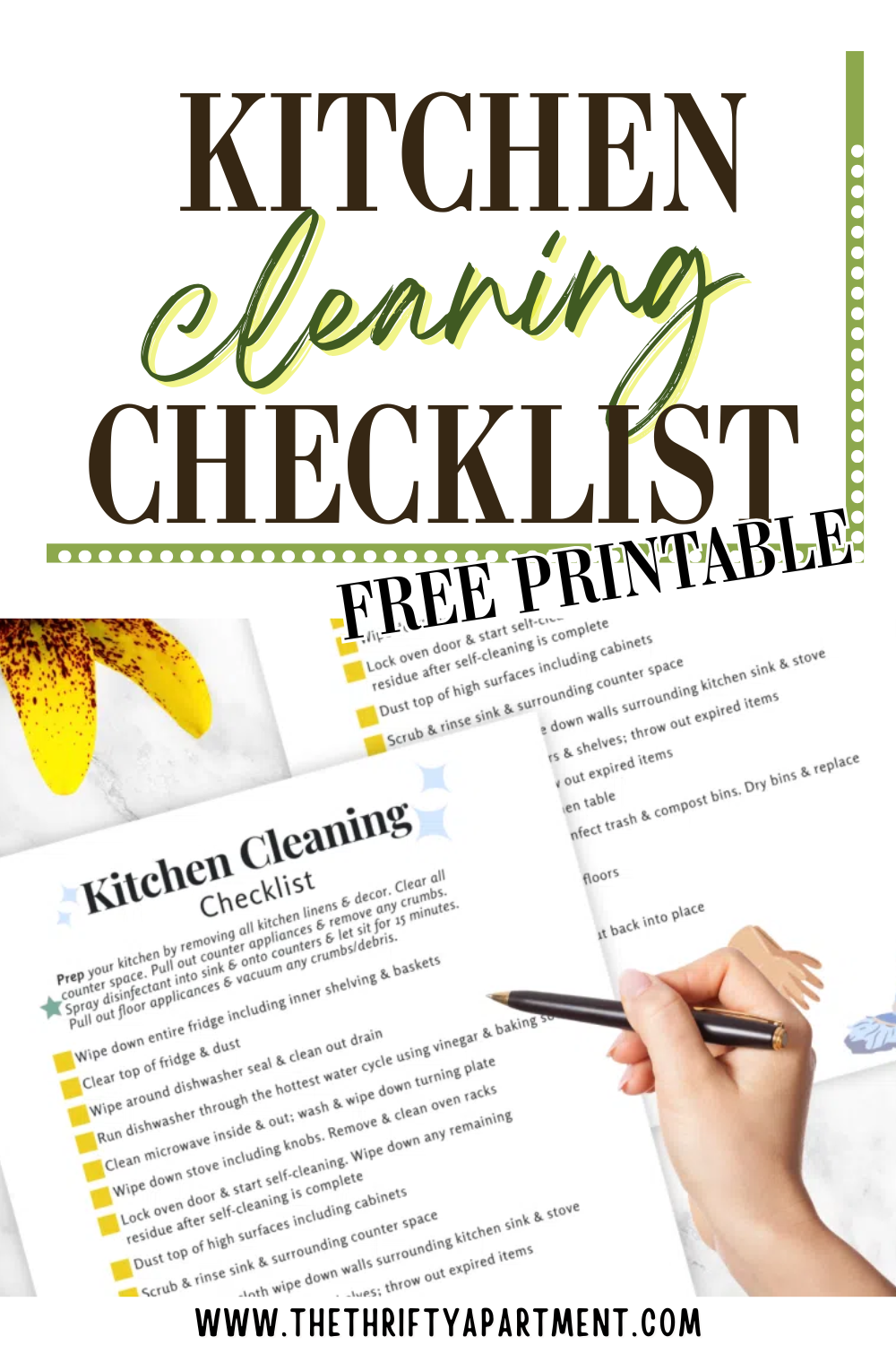 Kitchen Cleaning Checklist Printable